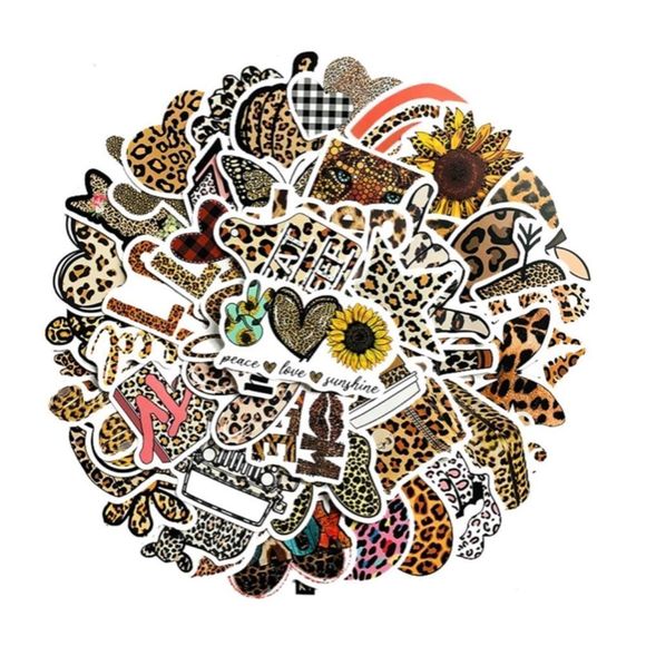 Other | 5 Leopard Printassorted Stickers 212 | Poshmark